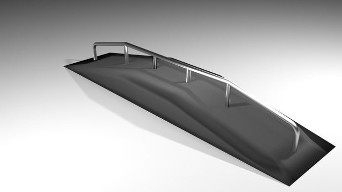 Skateboard Track - Sloped rail 3D model | CGTrader