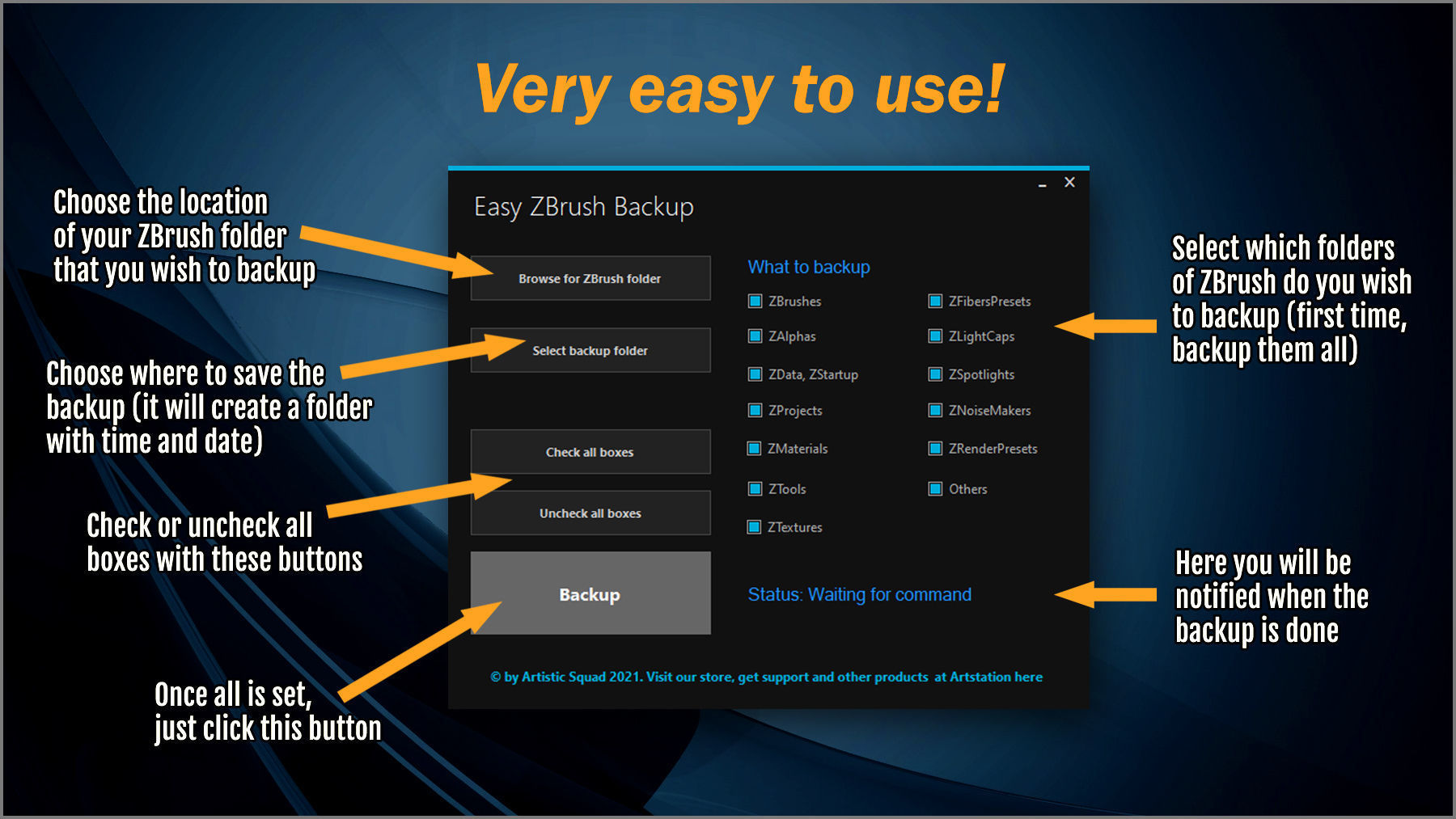 Easy ZBrush Backup 3D model | CGTrader