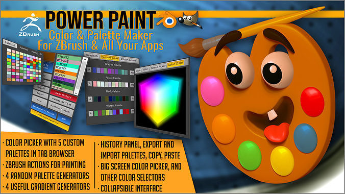 Power Paint color and palette maker 3D model | CGTrader