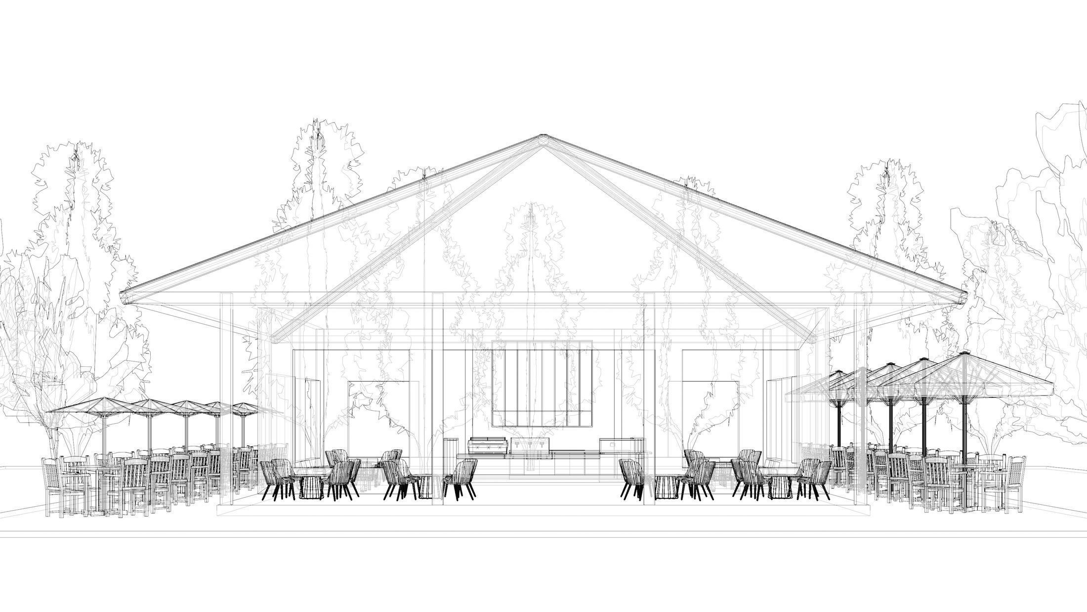 Cafe by small house 3D model | CGTrader