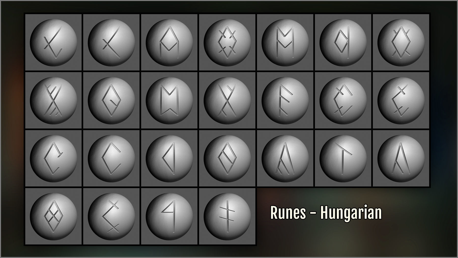 Arcane Symbols Maker 520 ZBrush Brushes Texture | CGTrader