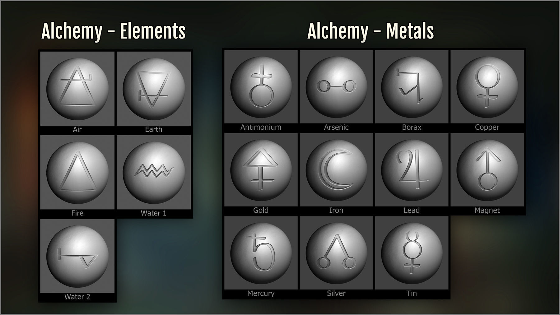 Arcane Symbols Maker 520 ZBrush Brushes Texture | CGTrader