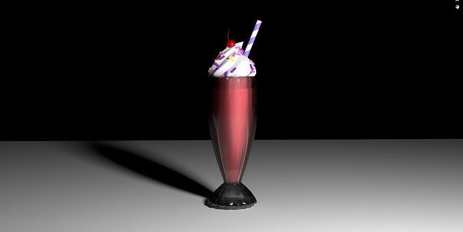 milkshake free 3D model | CGTrader