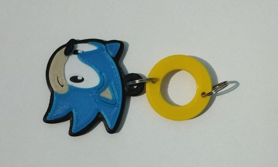 Sonic keychain print model 3D 3D model 3D printable | CGTrader