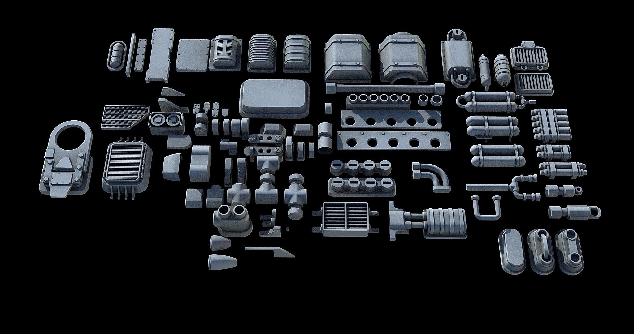 Sci-Fi KitBash and Props Pack Part one 3D model | CGTrader