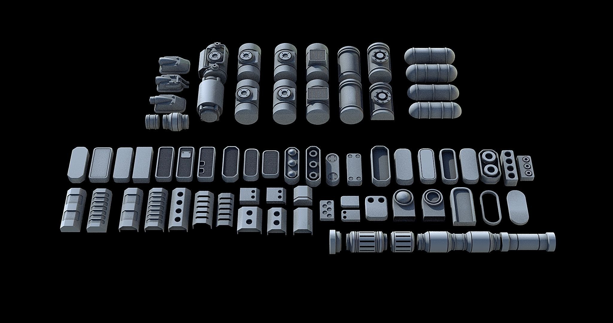 Sci-Fi KitBash and Props Pack Part one 3D model | CGTrader