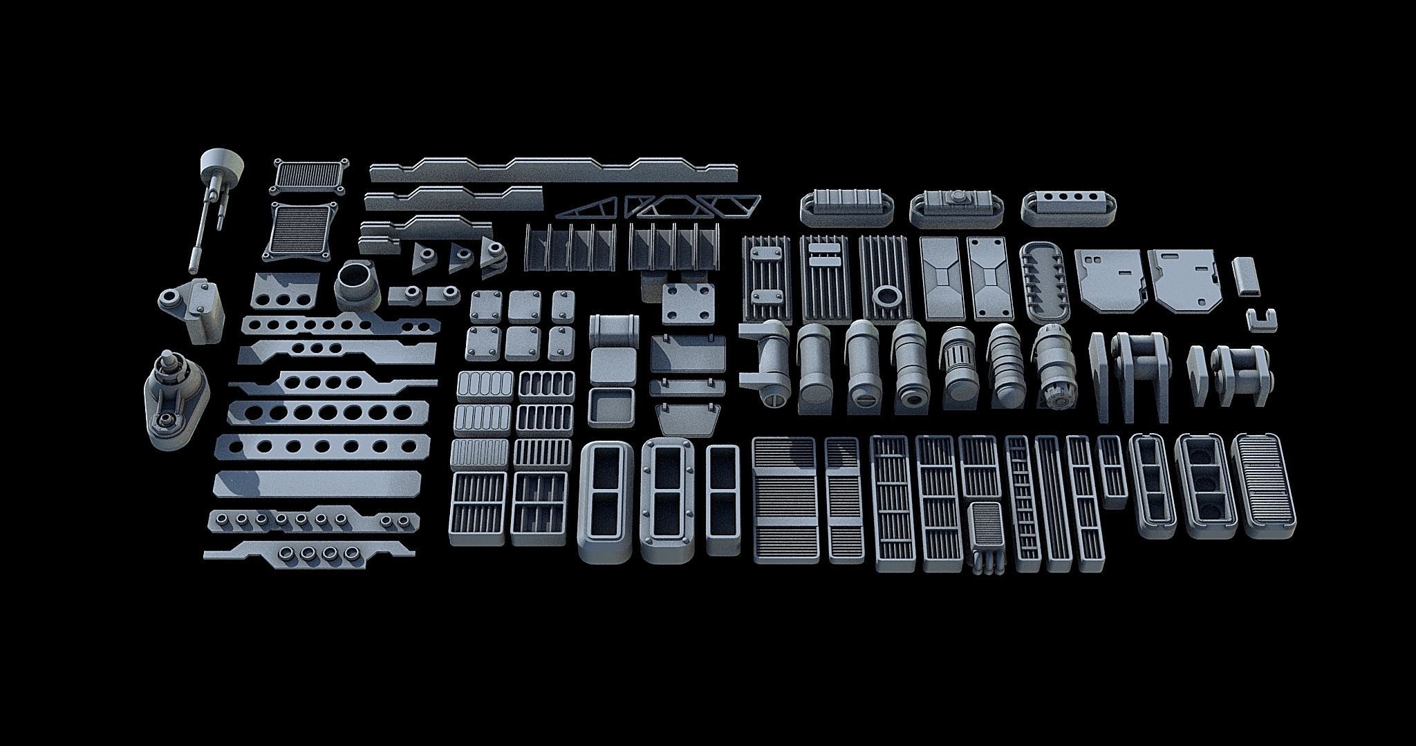 Sci-Fi KitBash and Props Pack Part one 3D model | CGTrader