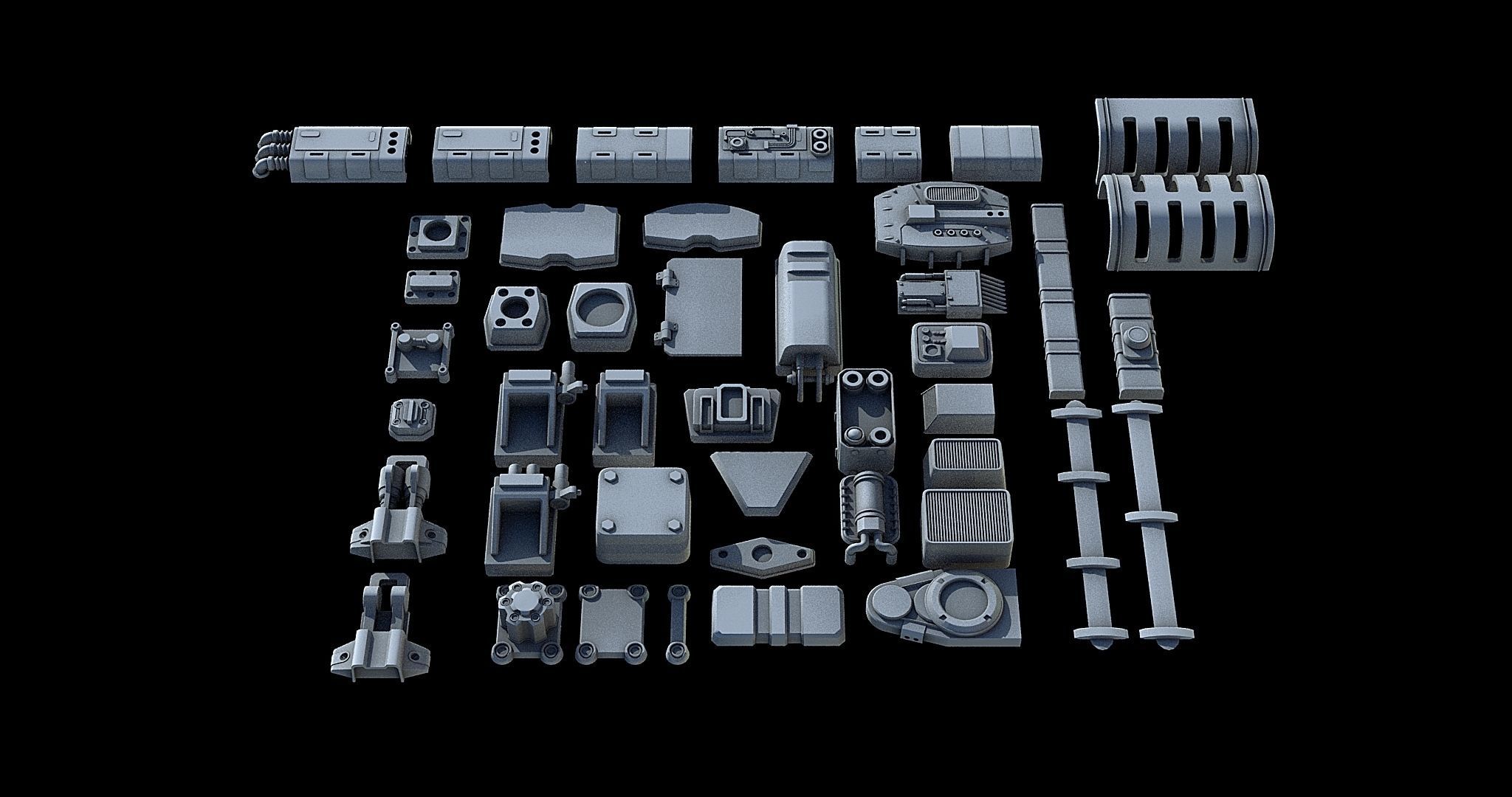 Sci-Fi KitBash and Props Pack Part one 3D model | CGTrader