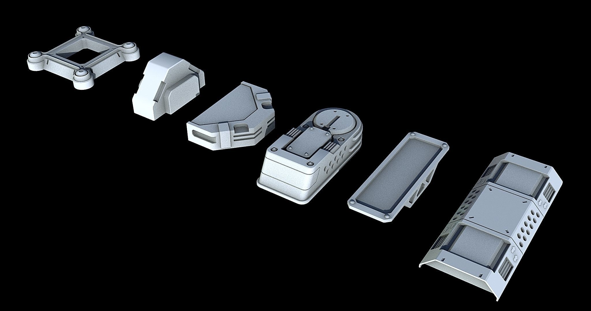 Sci-Fi KitBash and Props Pack Part four 3D model | CGTrader