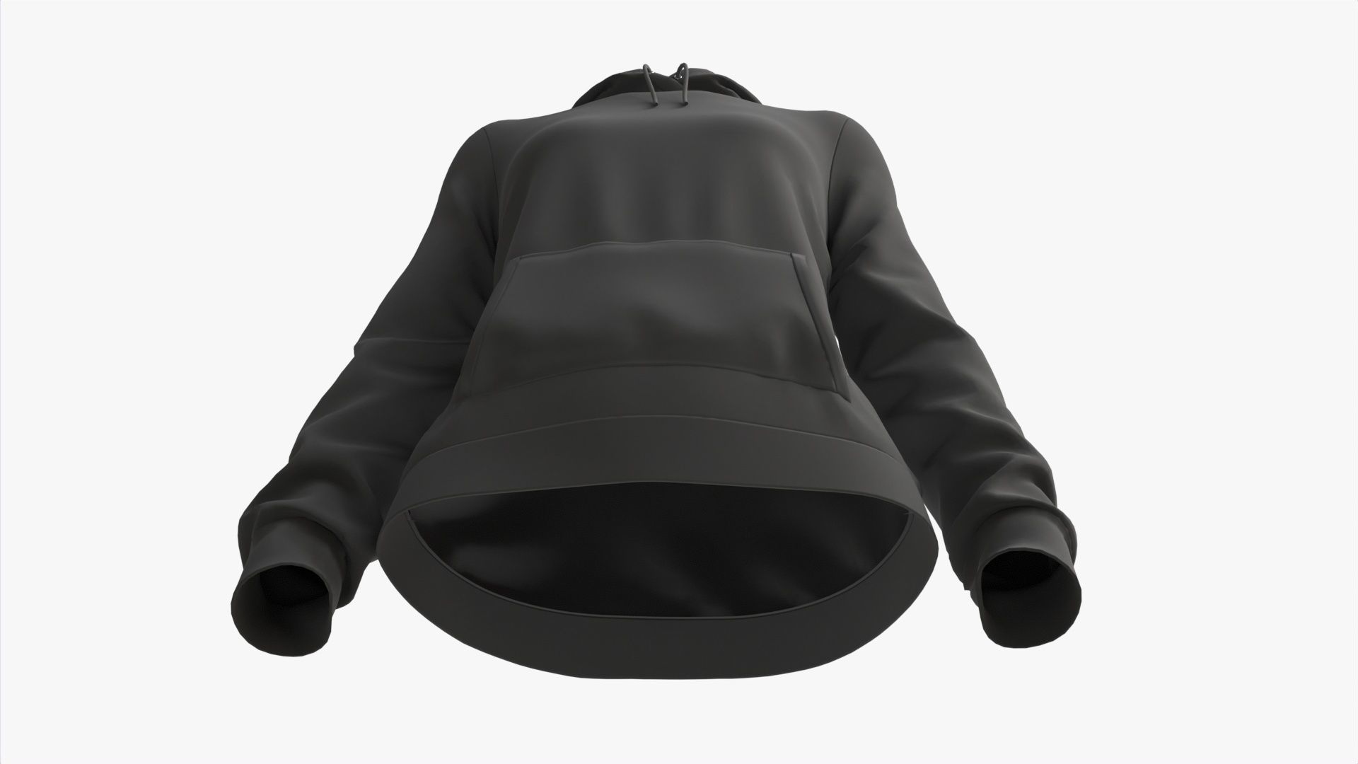 Hoodie with Pockets for Women Mockup 01 Black 3D model | CGTrader