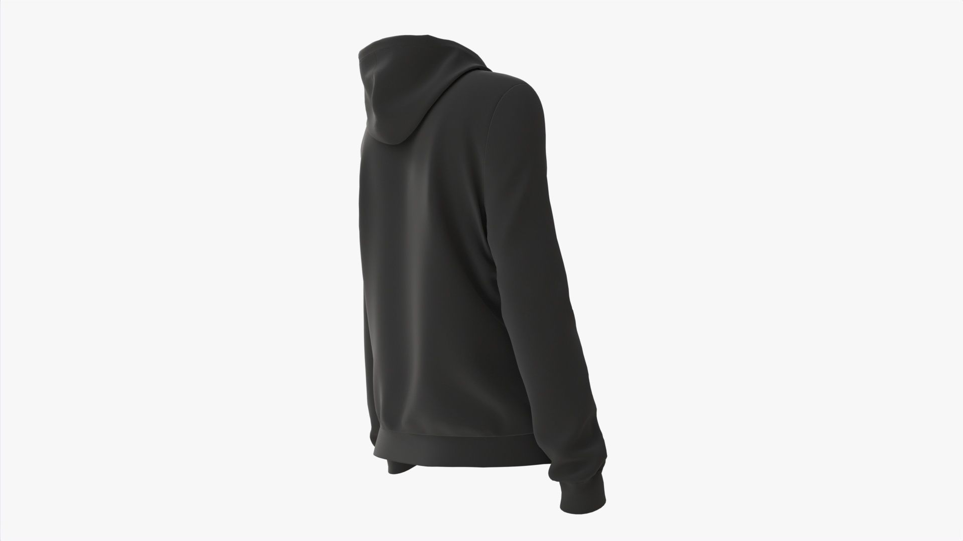 Hoodie with Pockets for Women Mockup 01 Black 3D model | CGTrader