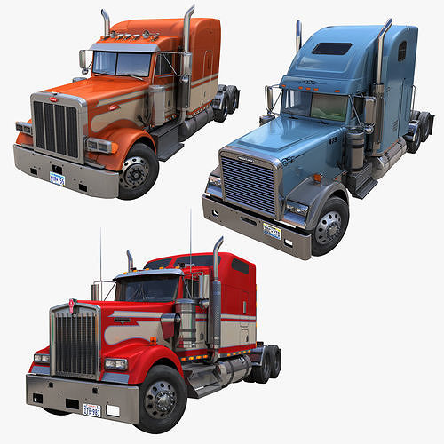 3D Model Collection American classic trucks VR / AR / low-poly | CGTrader
