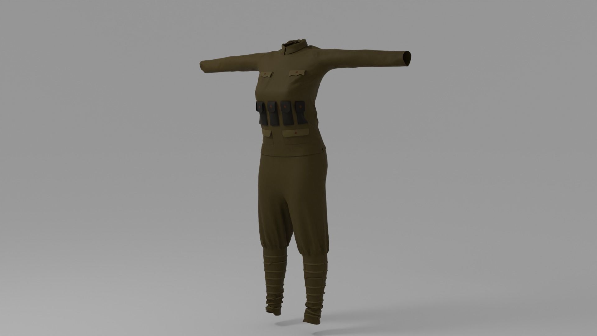 3D model WW1 Soldier Woman Uniform VR / AR / low-poly | CGTrader