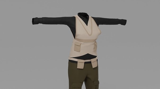 3D model WW1 Fighter Pilot Woman Uniform VR / AR / low-poly | CGTrader