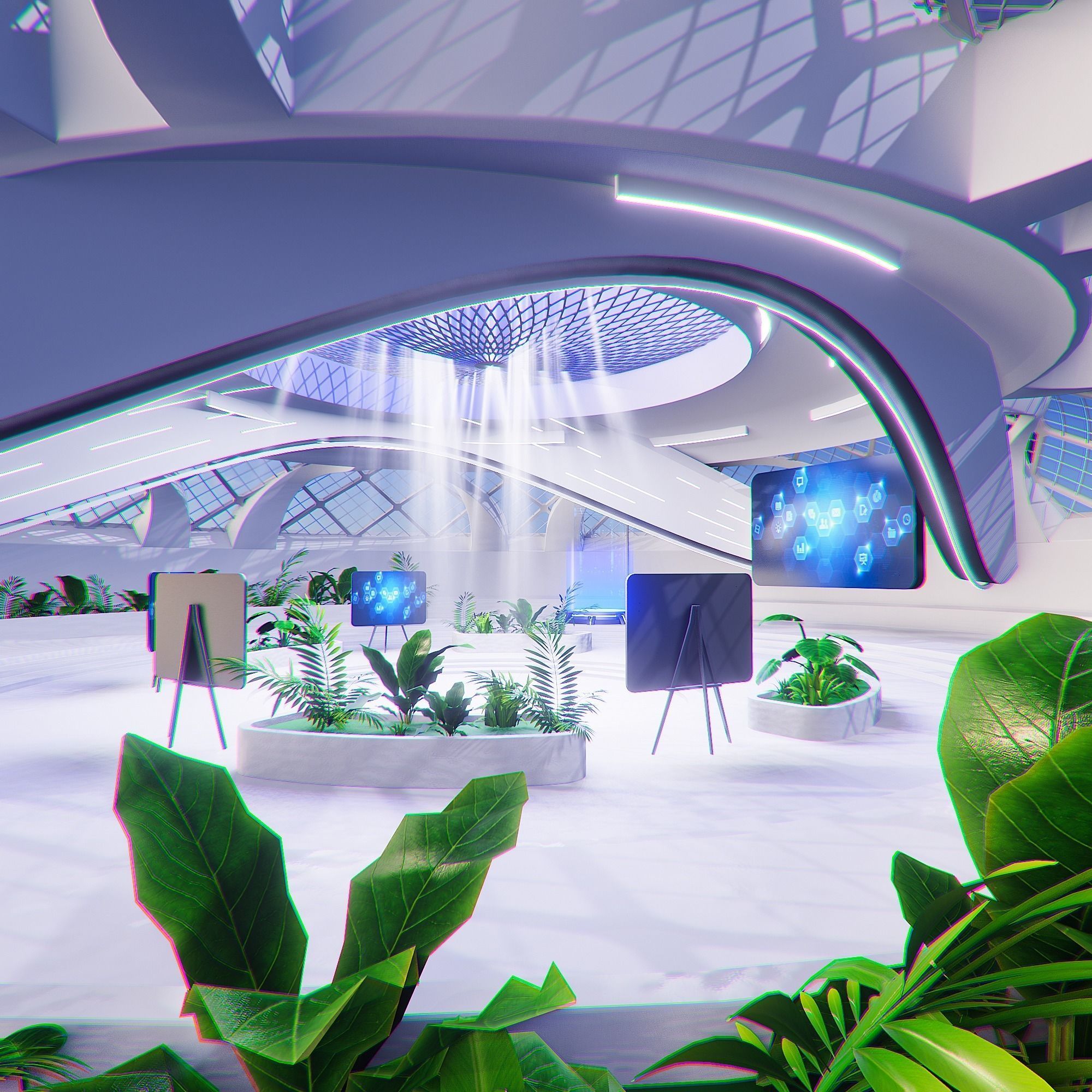 Sci Fi Exhibition Hall Interior 3D model | CGTrader