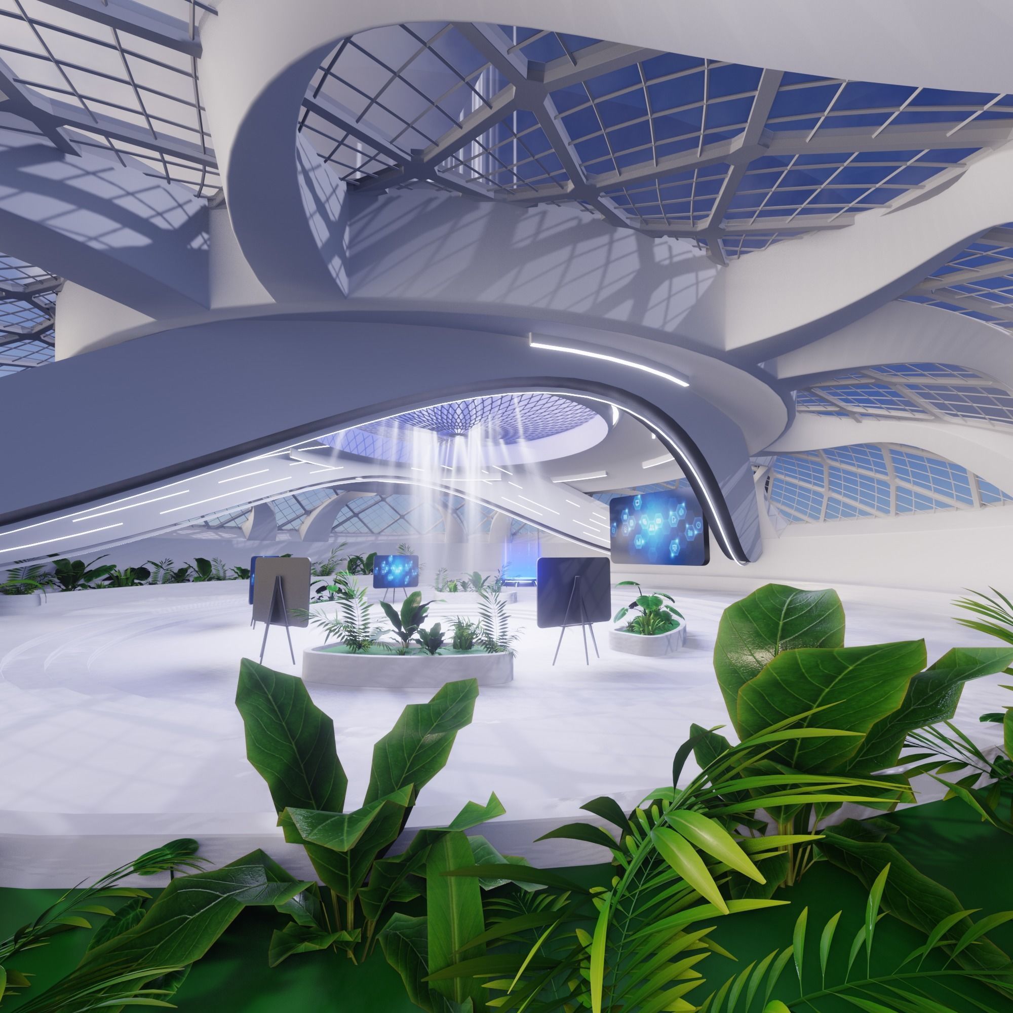 Sci Fi Exhibition Hall Interior 3D model | CGTrader