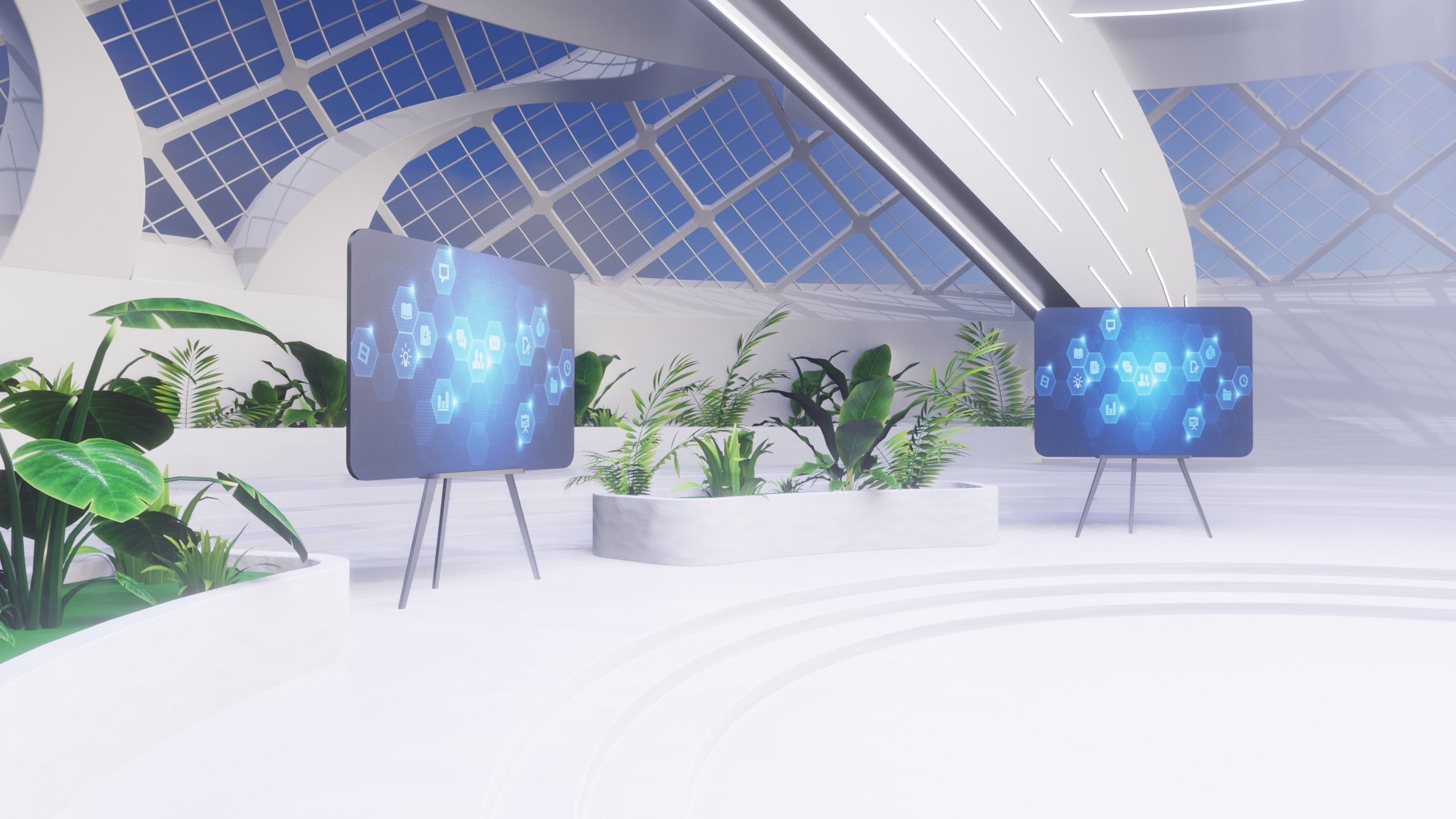 Sci Fi Exhibition Hall Interior 3D model | CGTrader