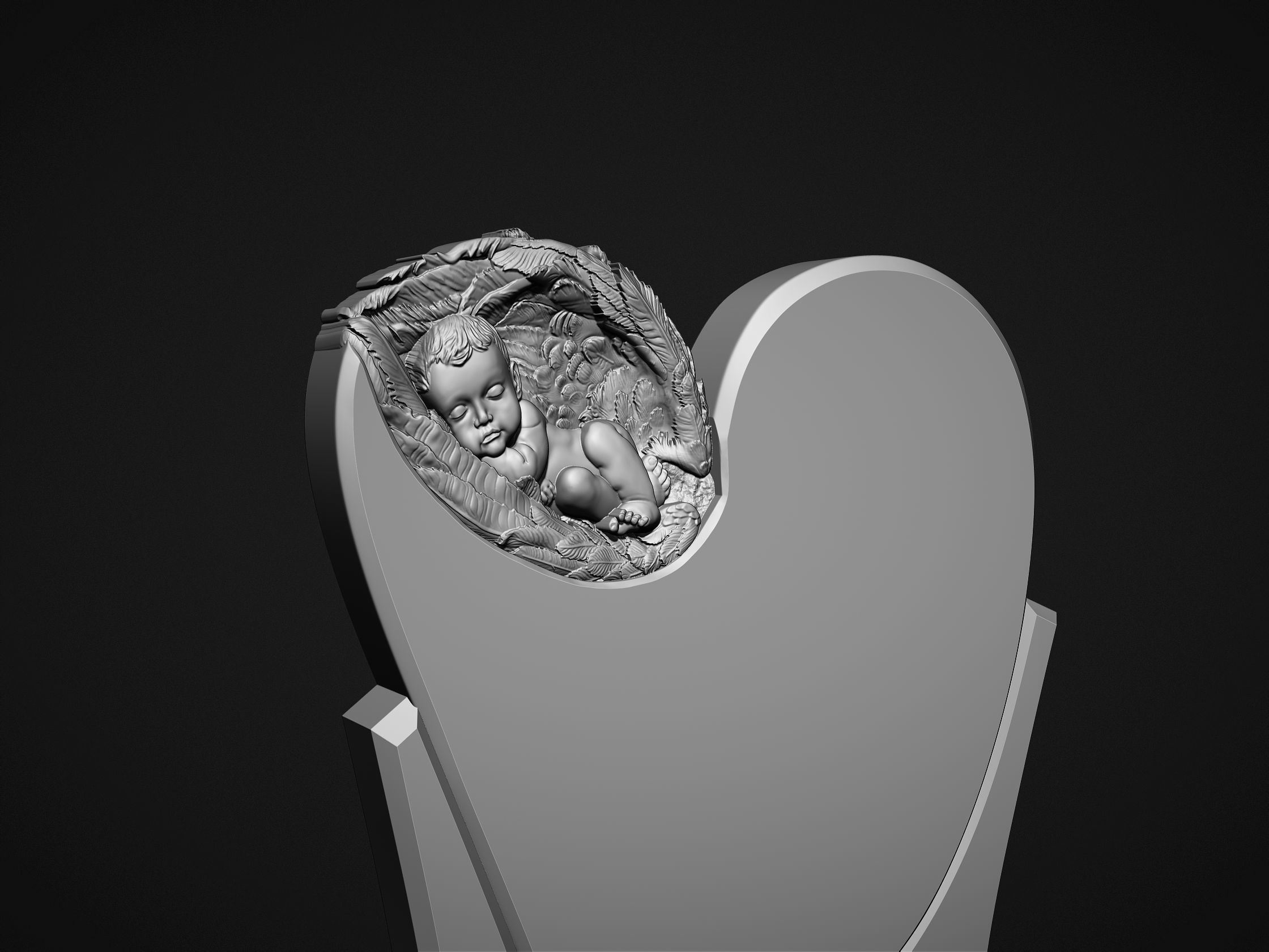 Sleeping Baby Angel Monuments 3D model 3D printable | CGTrader