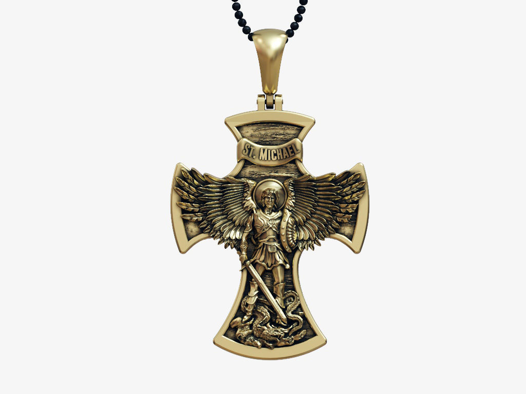 Cross Saint Michael the Archangel with Prayer 3D model 3D printable ...