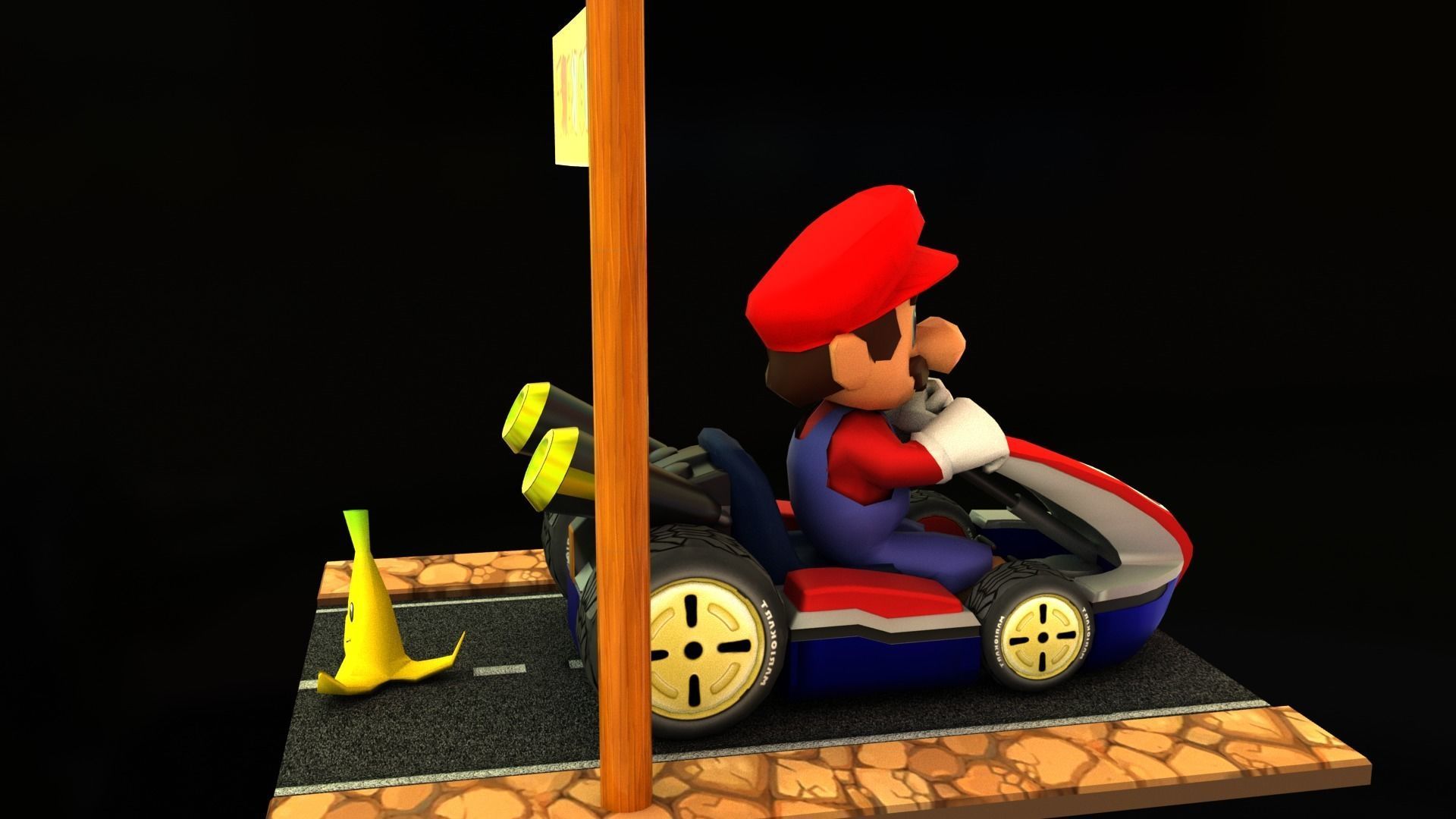 3D model Mario kart VR / AR / low-poly | CGTrader