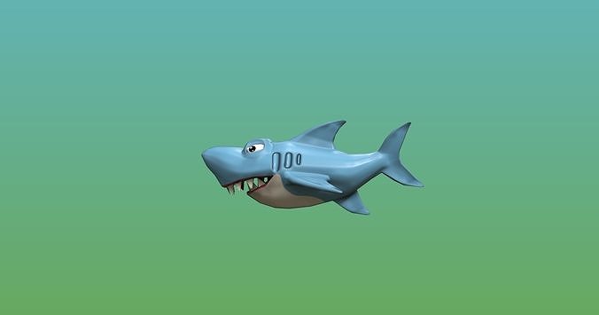 3D model Cartoon style 3D shark game model VR / AR / low-poly | CGTrader