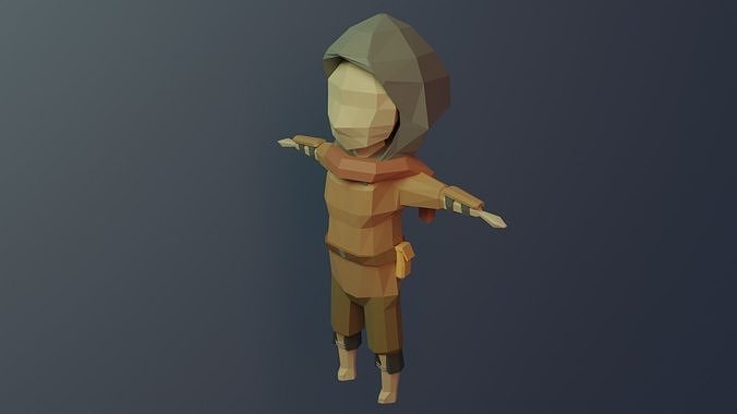 3D model Low-poly stylized girl game-ready VR / AR / low-poly | CGTrader