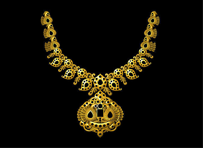 Necklace gold 3D model 3D printable | CGTrader