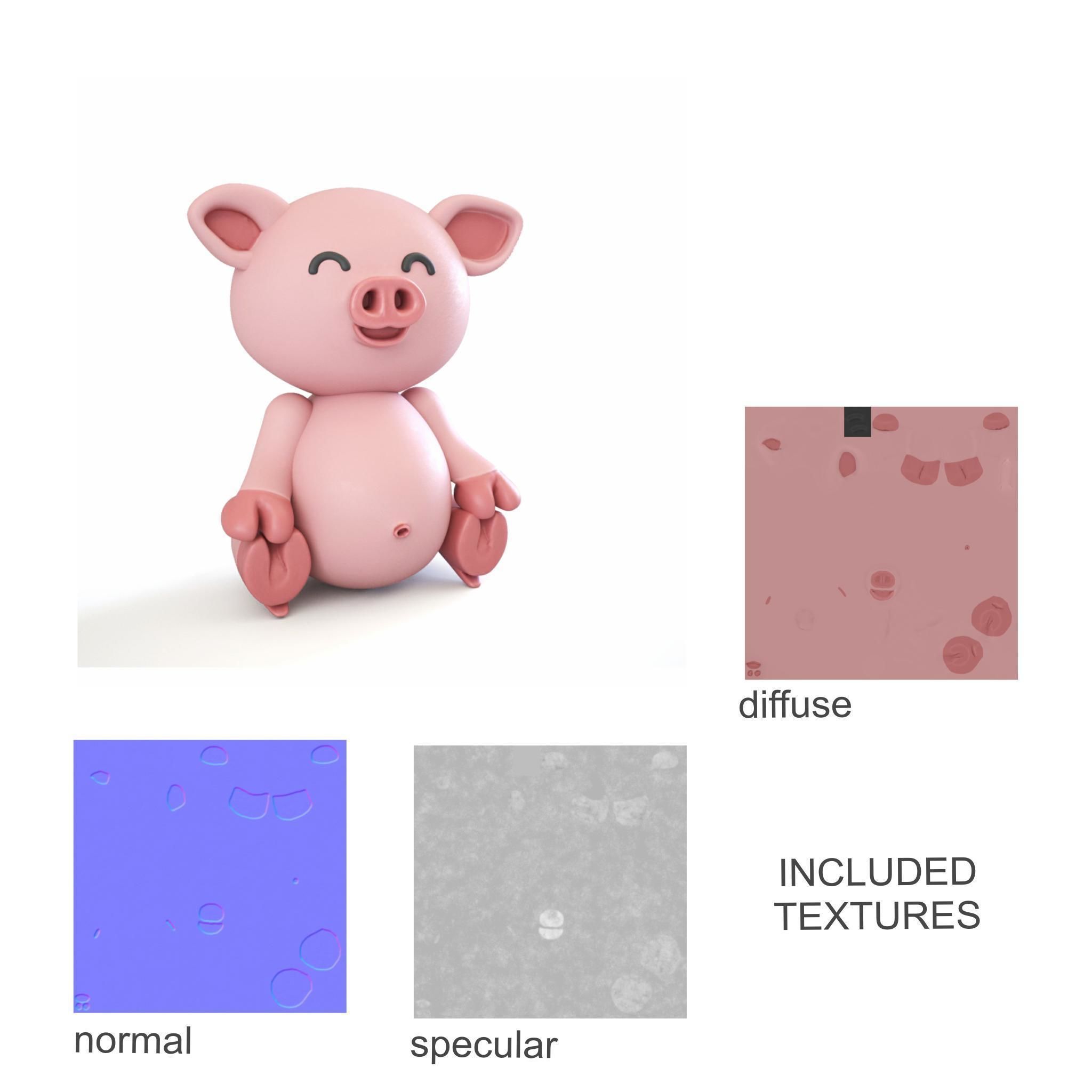 cartoon luck pig 3D model | CGTrader