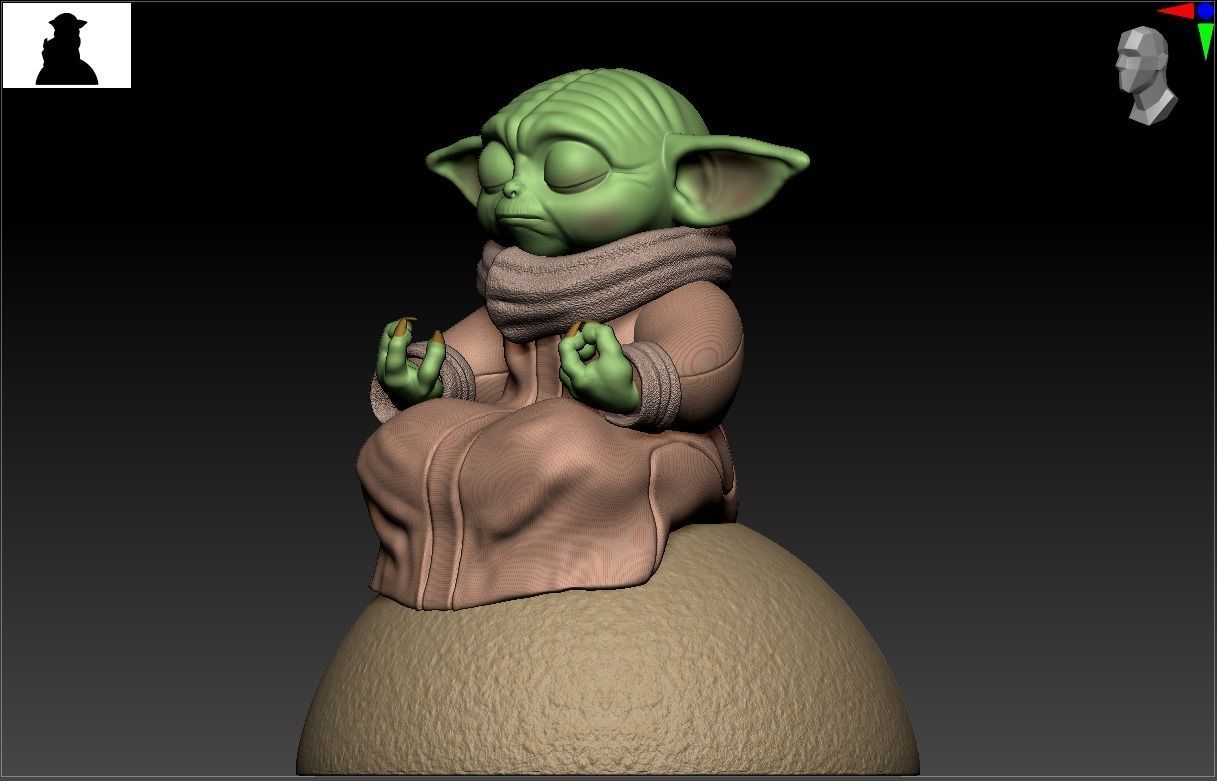 GROGU MEDITATING 3D model 3D printable | CGTrader