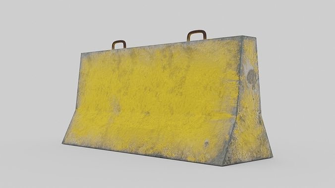3D model Concrete Road Block Game Asset 4 Textures VR / AR / low-poly ...