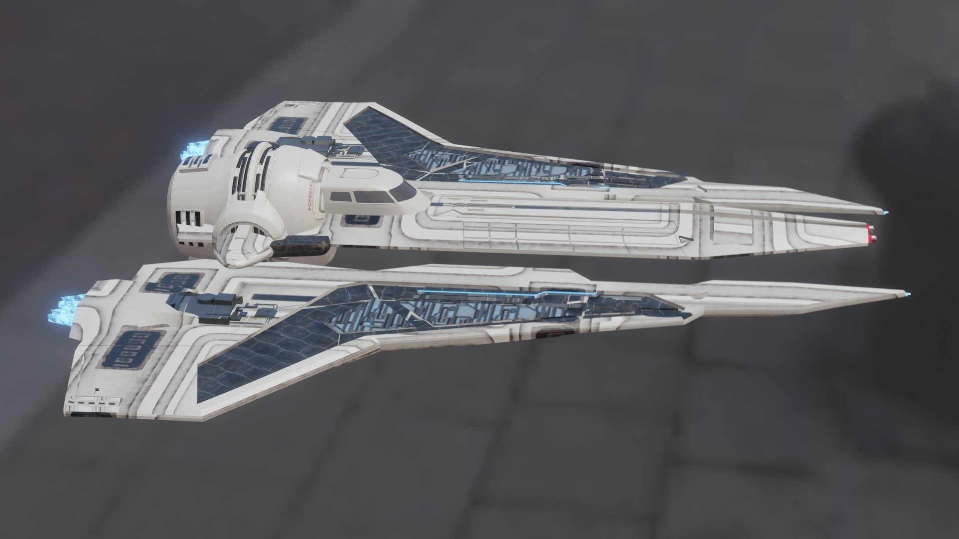 3D model komrk-class fighter mandalorian 3 low poly VR / AR / low-poly ...