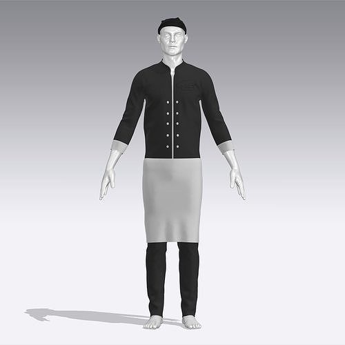 3D model Chef Uniform VR / AR / low-poly | CGTrader