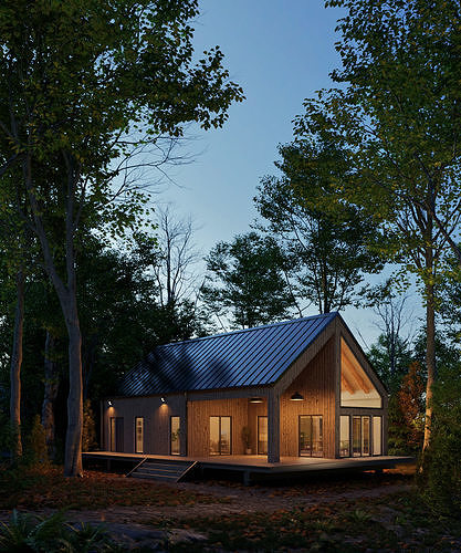 Night forest house 3D model | CGTrader