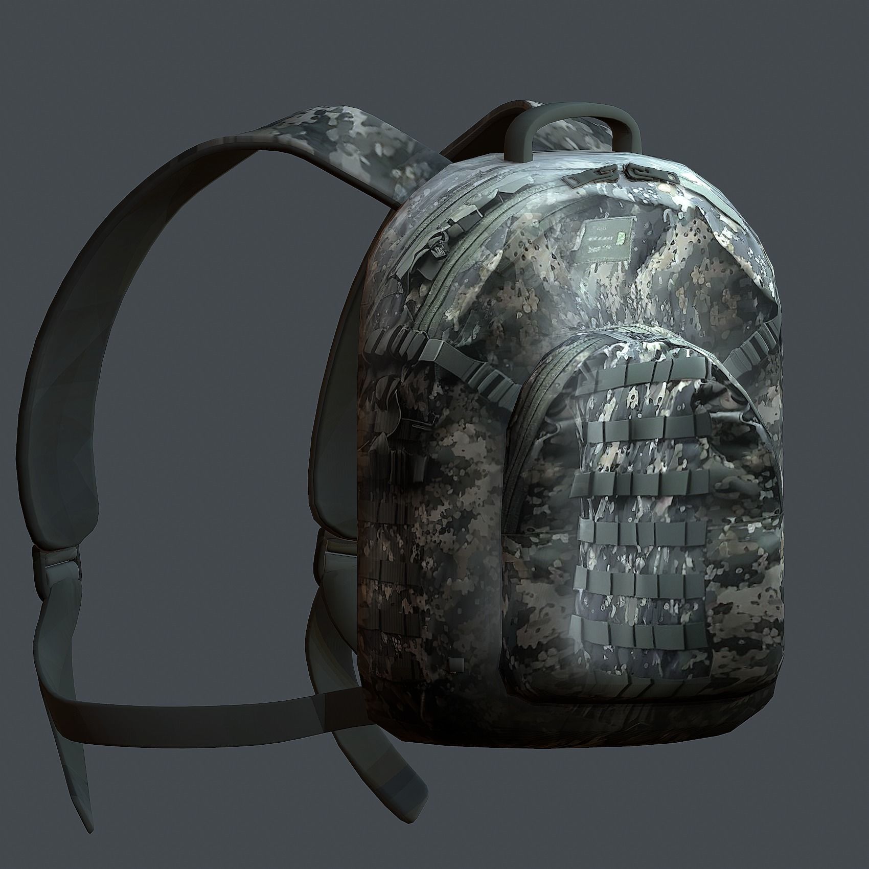 3D model Backpack Camping Generic military human bag storqge baggage VR ...