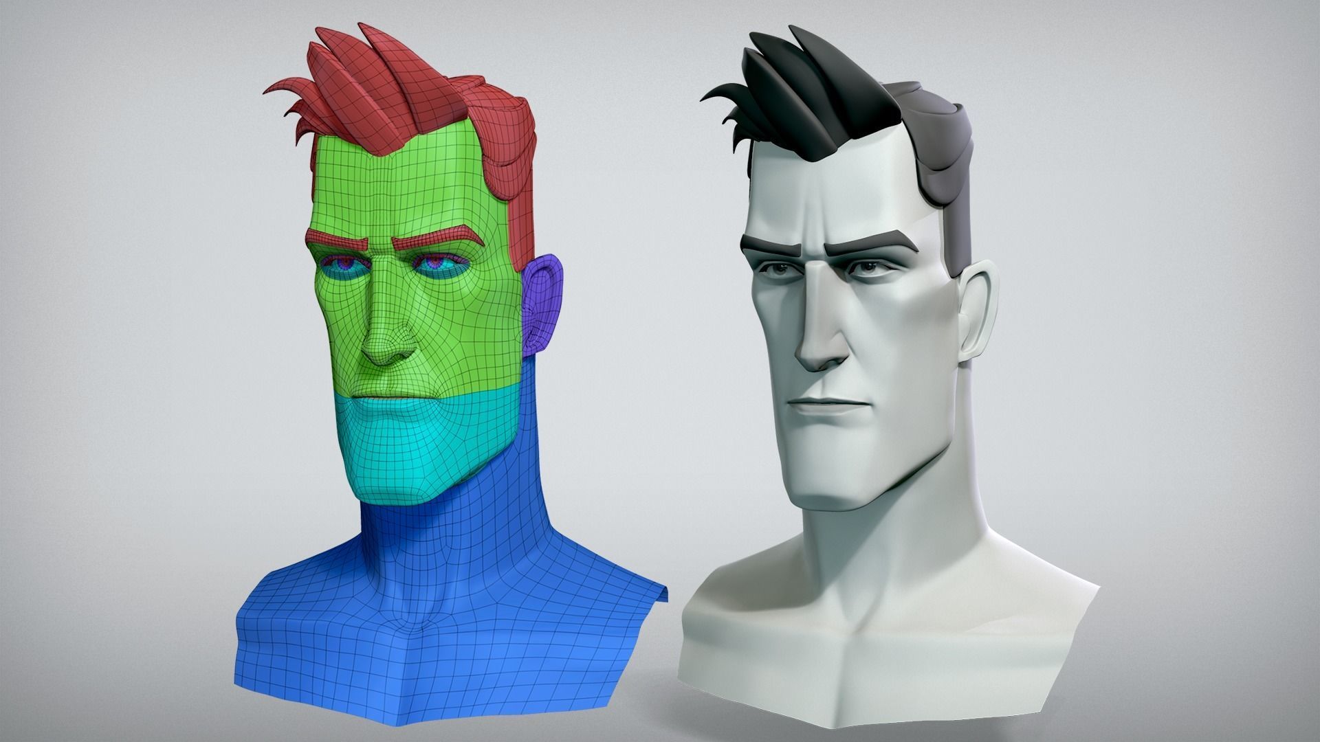 Cartoon male character Bruce base mesh 3D model | CGTrader