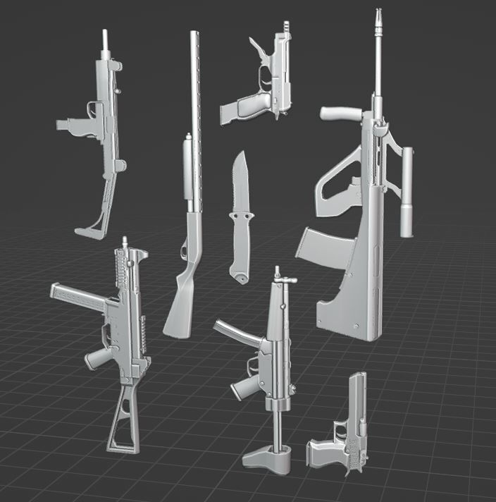3D model ALL WEAPONS PACK - Models and Textures Low-poly 3D model VR ...