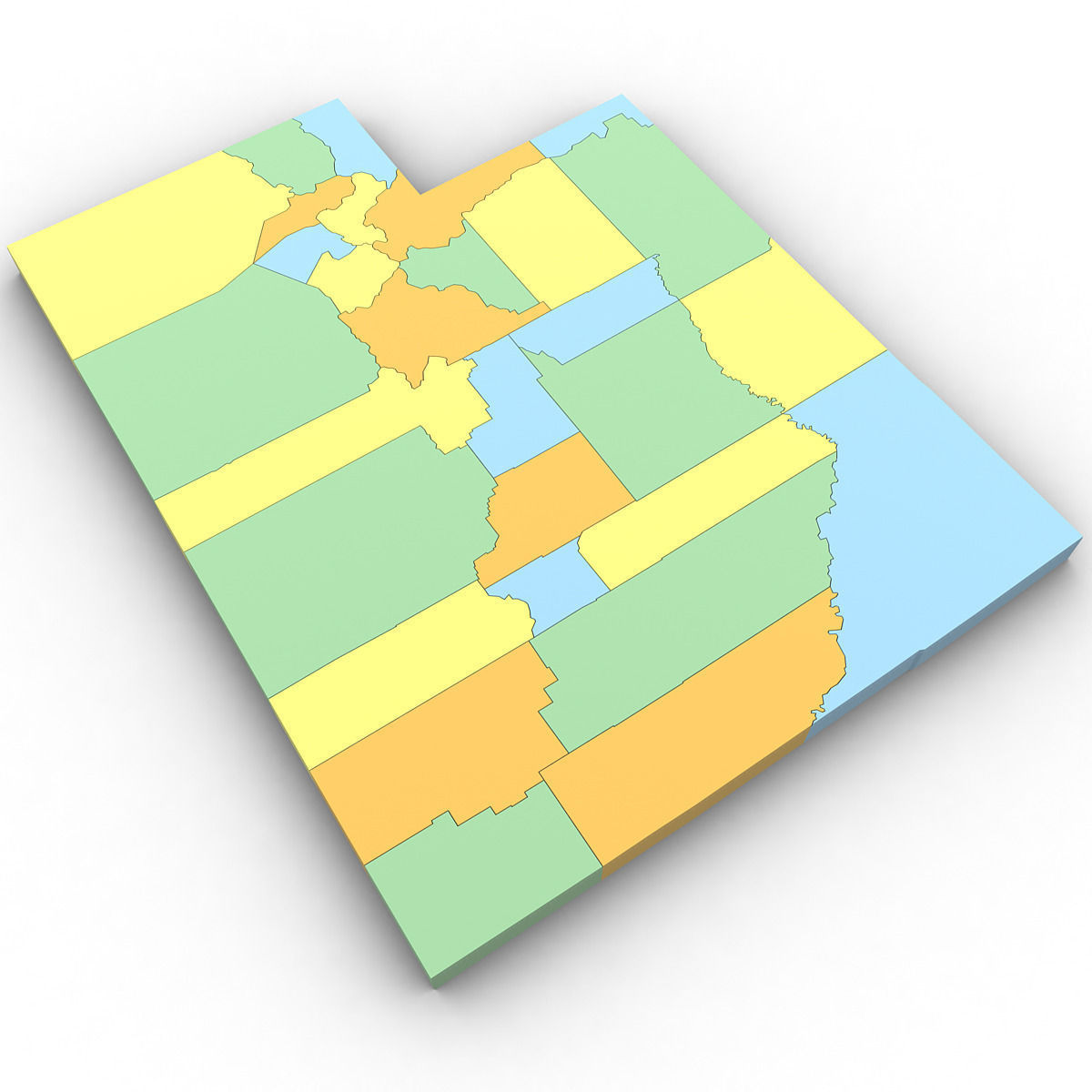 Utah Political Map 3D model | CGTrader