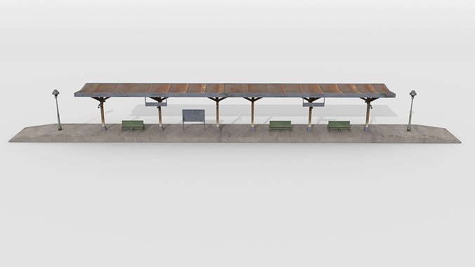Old railway platform 3D model | CGTrader