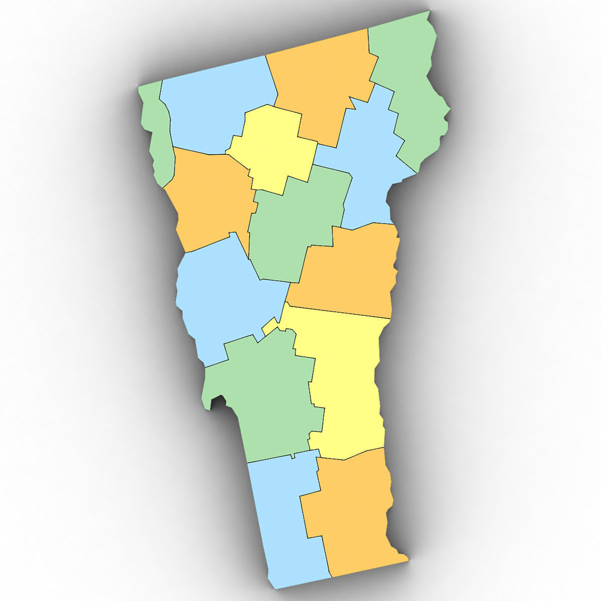 Vermont Political Map 3D model | CGTrader