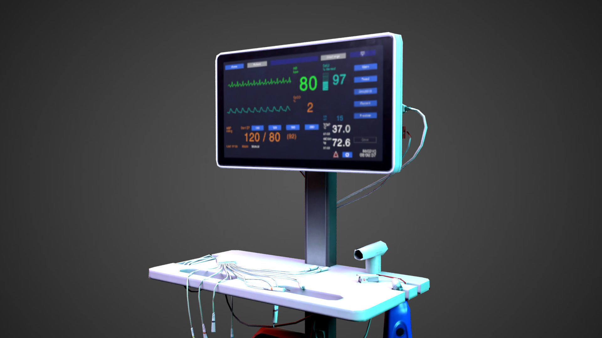 3D model ECG Machine VR / AR / low-poly | CGTrader