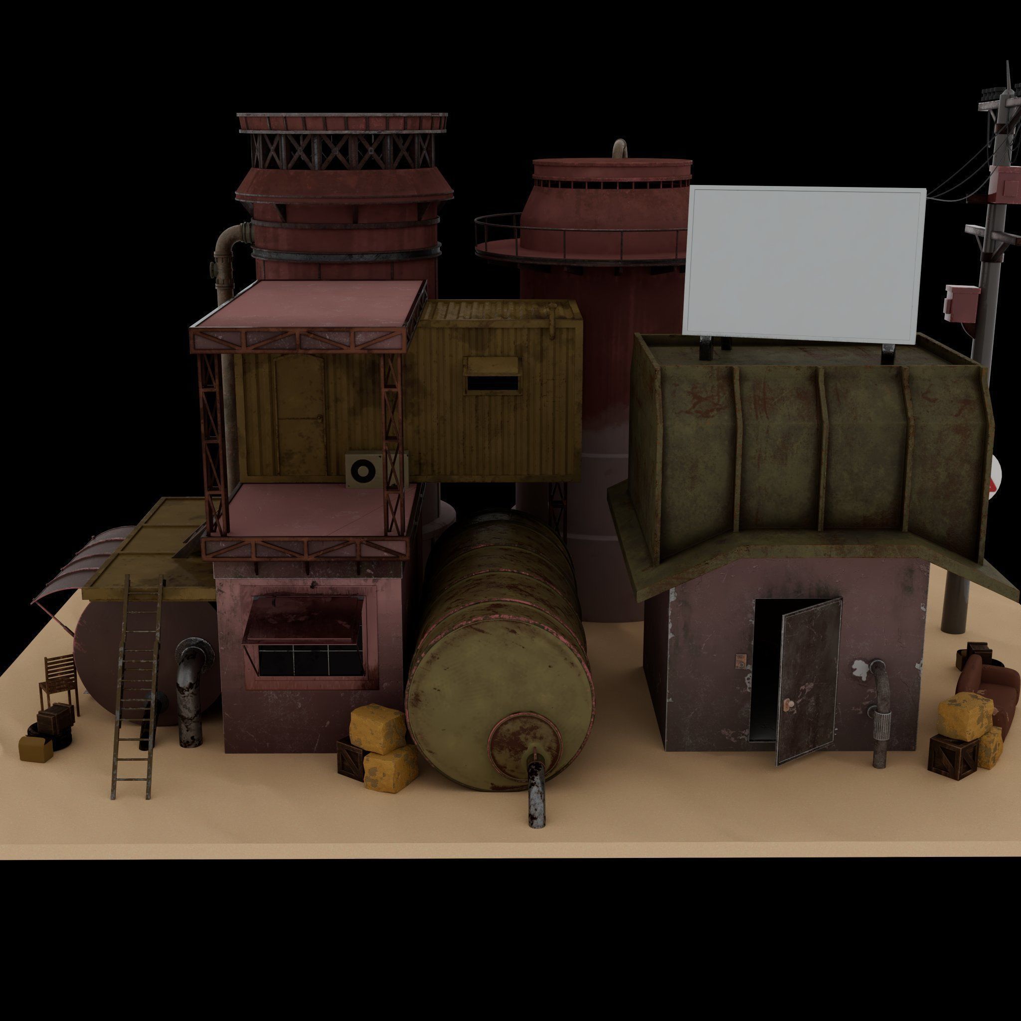 High-Rise Industry - The Towering Building of Production 3D model ...