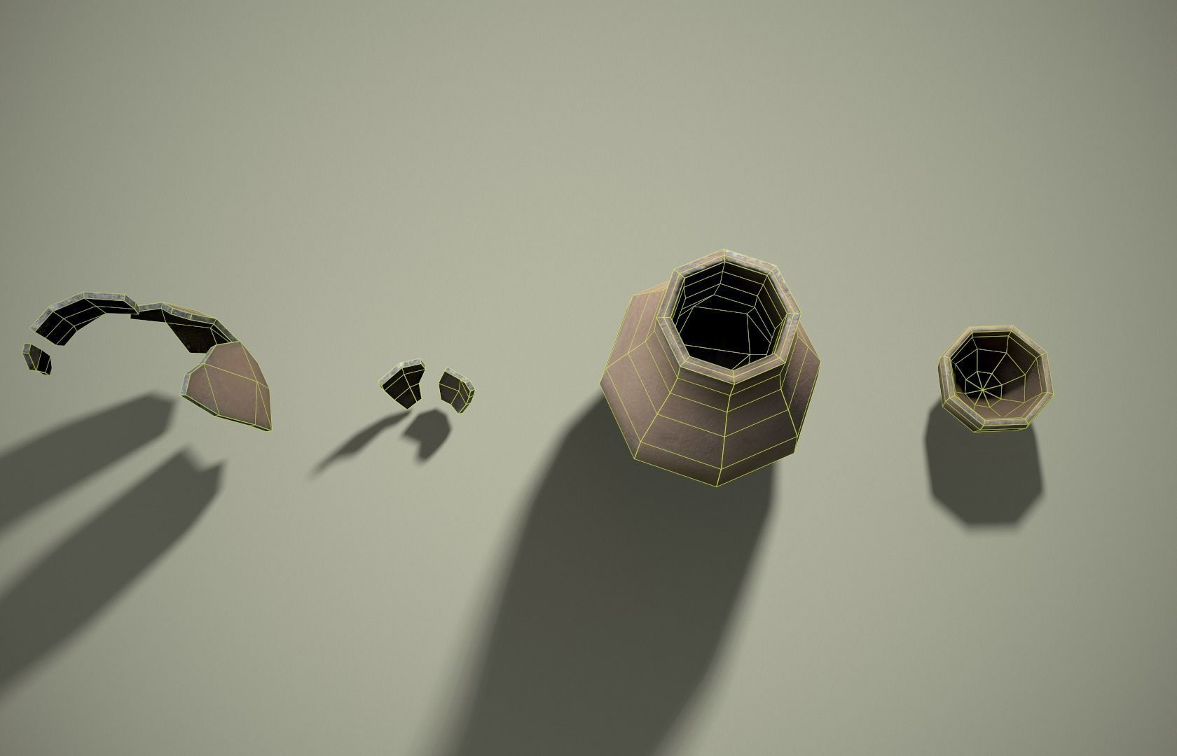 Medieval Clay Pots Low-Poly FREE free VR / AR / low-poly 3D model ...