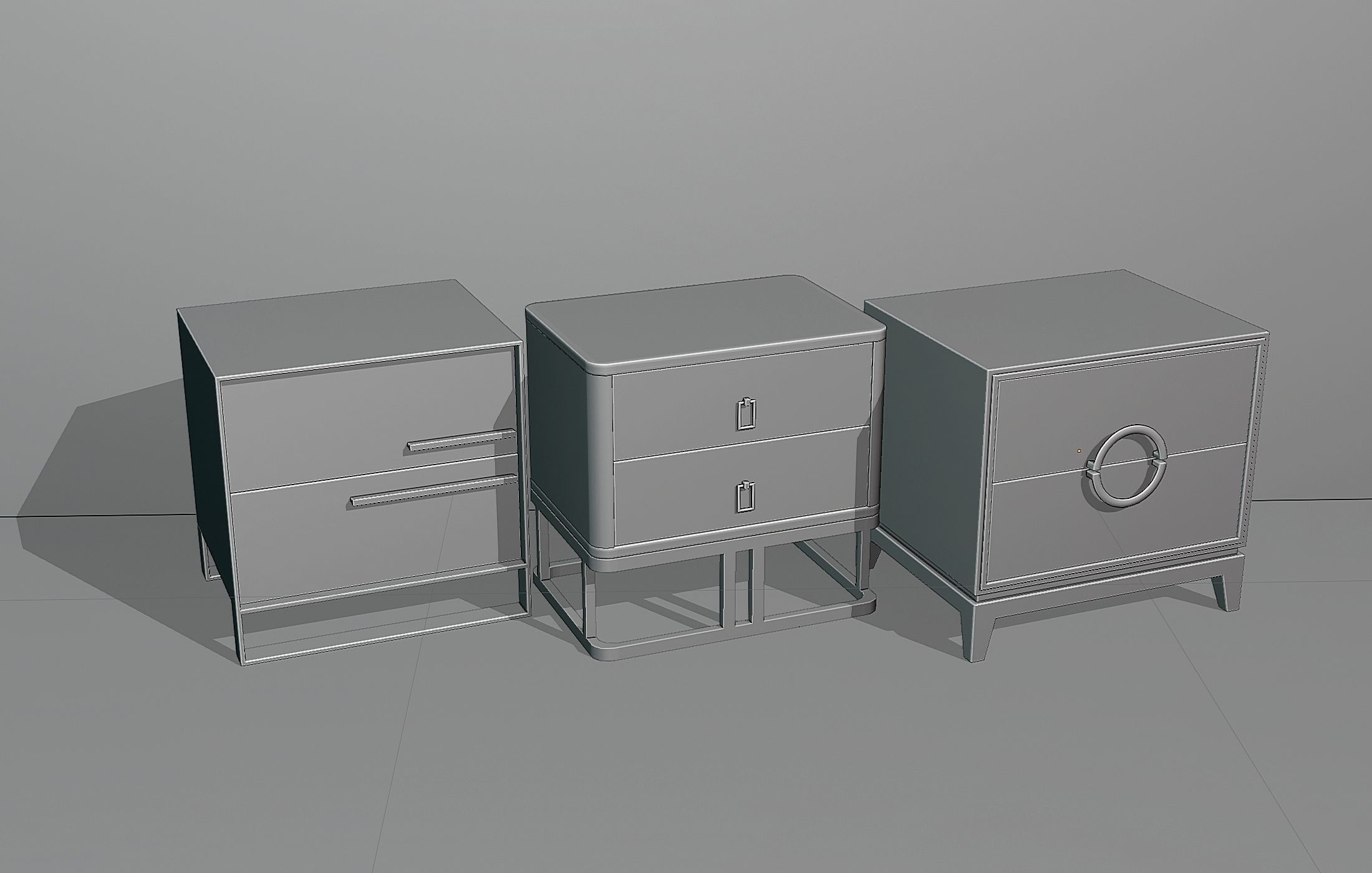 Three different modern nightstands 3D model | CGTrader