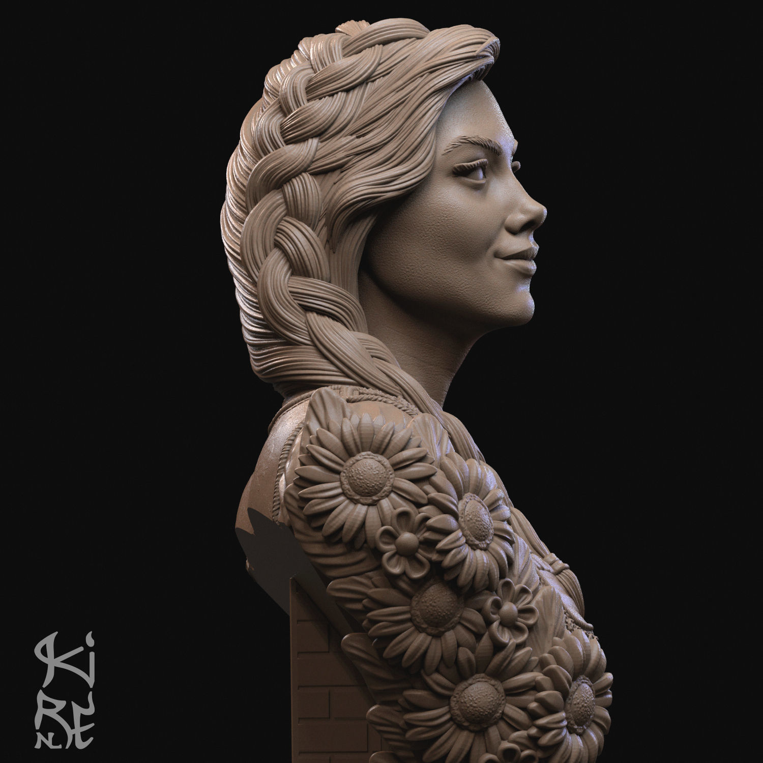Charlotte STL Bust european woman 3D model 3D printable | CGTrader