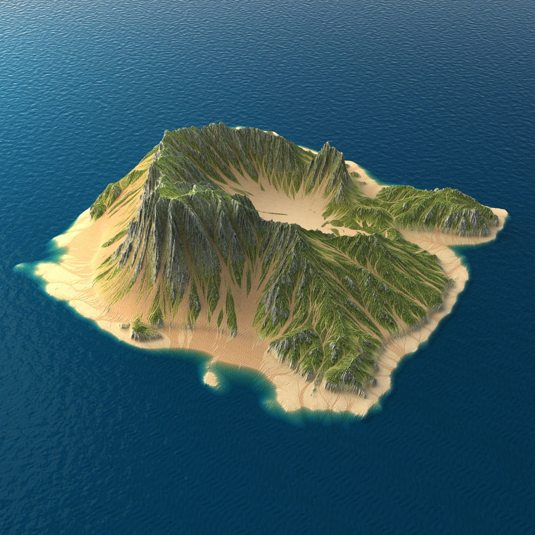3D model Tropical Island Terrain 6 VR / AR / low-poly | CGTrader