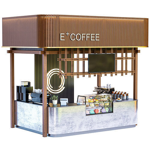 Coffee point in the mall 3D model | CGTrader
