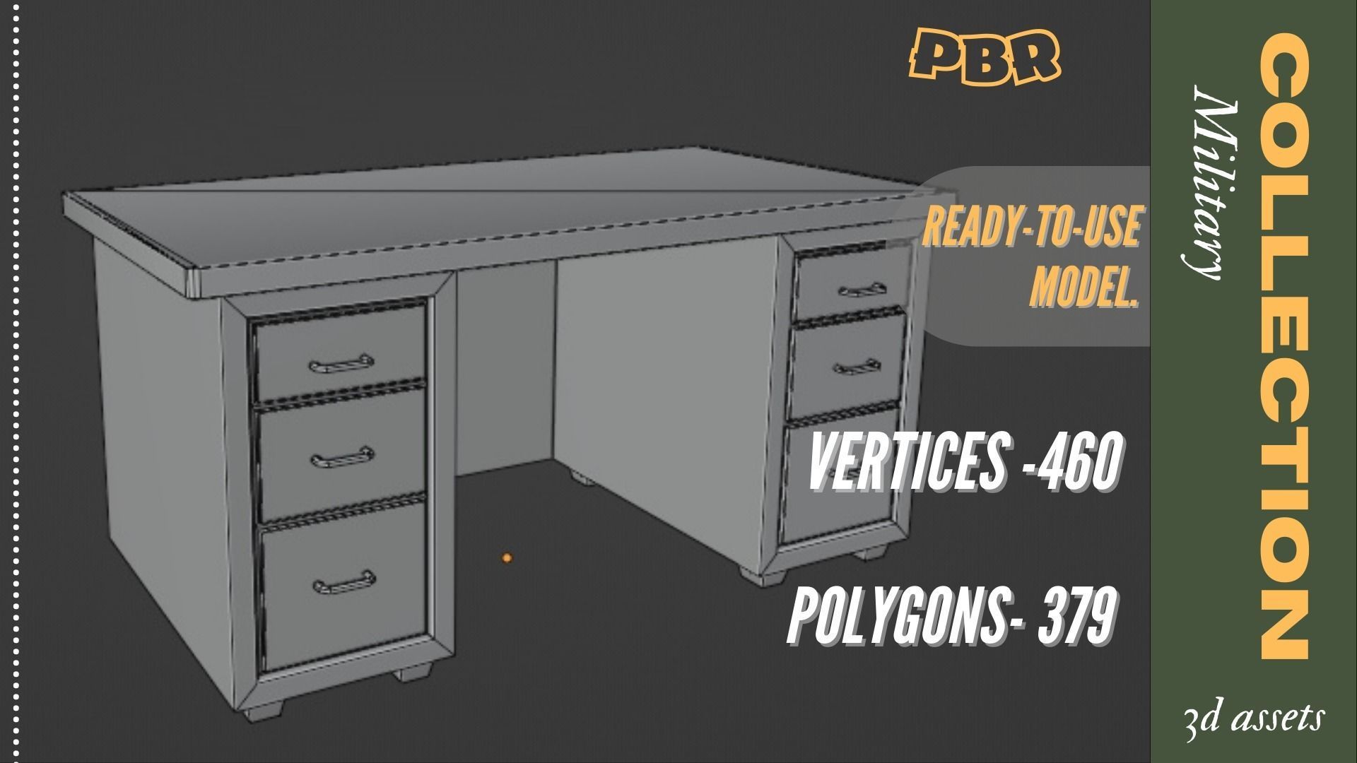 3D model Military office desk 3D Low-poly VR / AR / low-poly | CGTrader