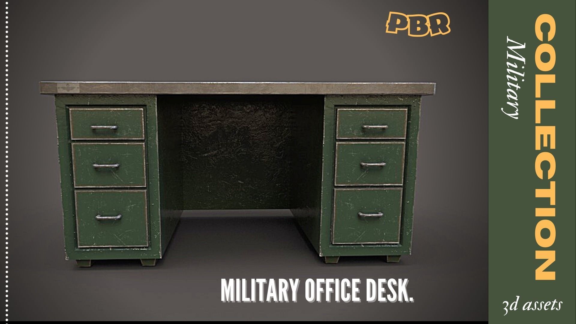 3D model Military office desk 3D Low-poly VR / AR / low-poly | CGTrader