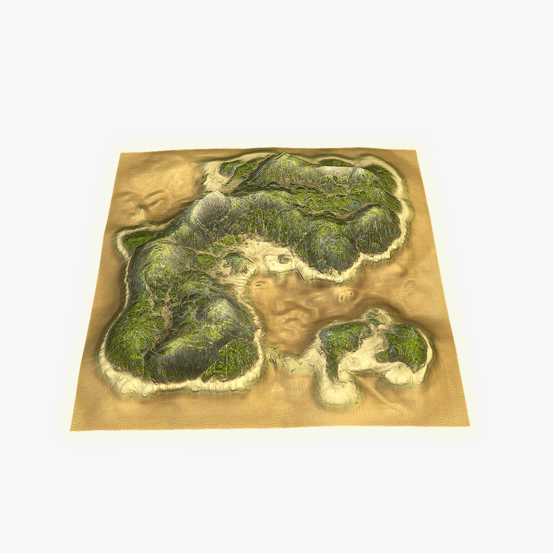3D model Tropical Island Terrain 8 VR / AR / low-poly | CGTrader