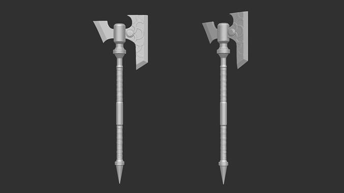 Battle Axe Printable 3D model 3D printable | CGTrader